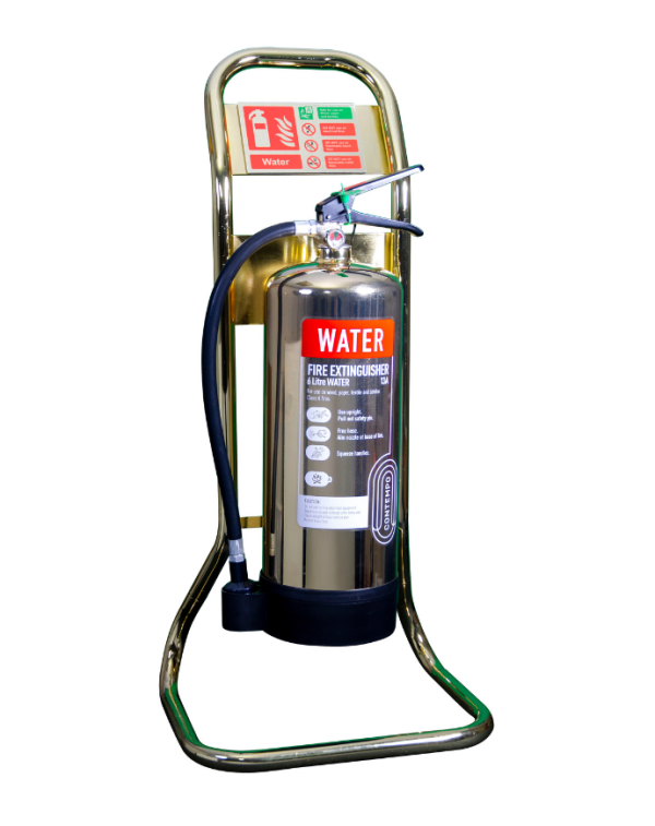 Single Tubular Extinguisher Stand Polished Gold - Reliance Firetech