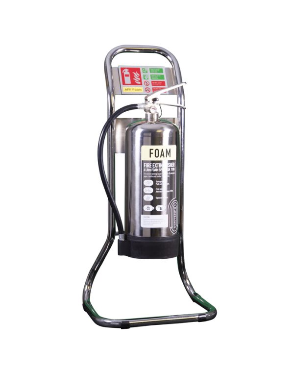 Single Tubular Chrome Fire Extinguisher Stand - Reliance Firetech